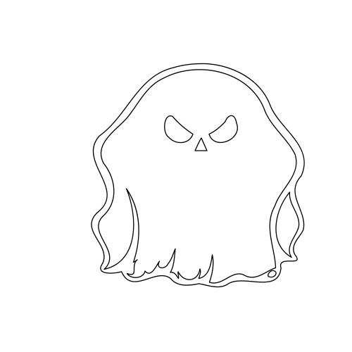 Ghost halloween scary outline sketch Royalty Free Vector