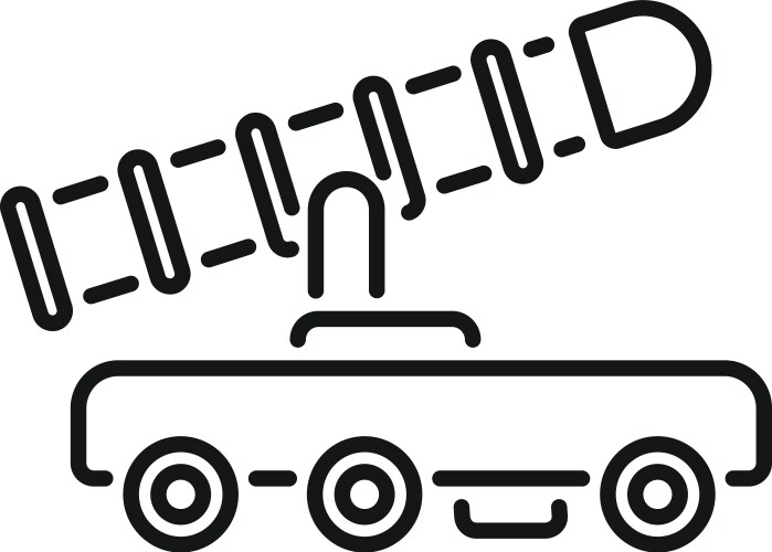 Military truck transporting rocket launcher system