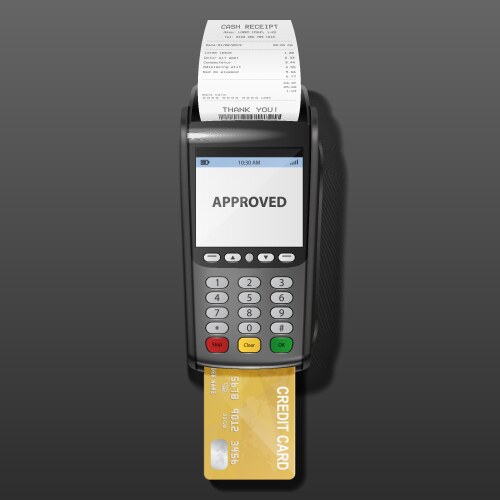 Realistic black 3d payment wi-fi machine Vector Image