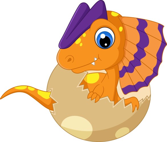 Cartoon baby ultrasaurus hatching from egg Vector Image