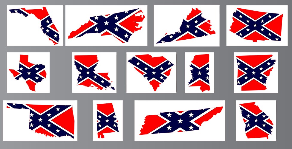 Confederate flag maps Royalty Free Vector Image