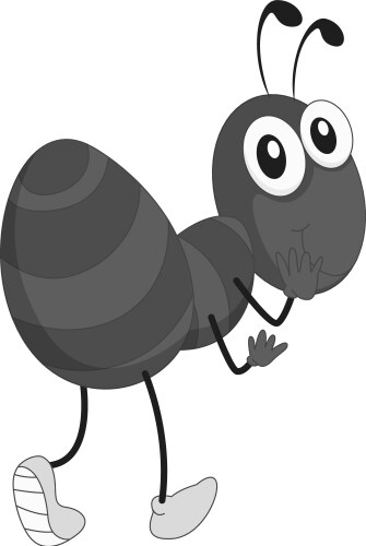 Cartoon happy ant running isolated Royalty Free Vector Image