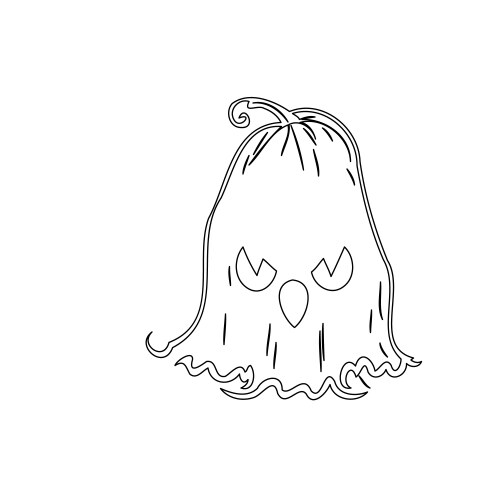 Ghost halloween scary outline sketch Royalty Free Vector
