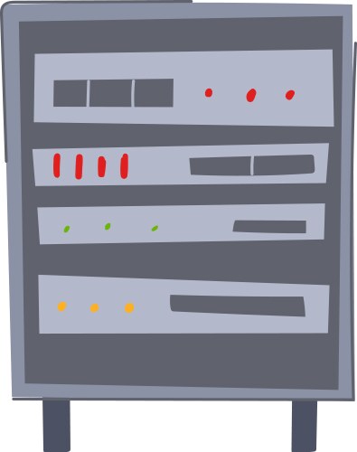 Internet server rack cartoon Royalty Free Vector Image