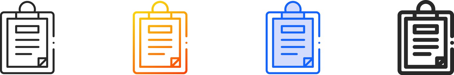 Check list iconthin linear gradient blue stroke Vector Image