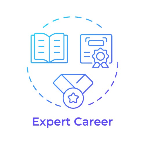 Lateral career path blue gradient concept icon Vector Image