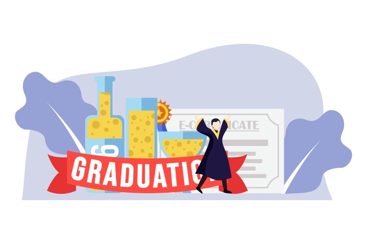 Graduation flat design Royalty Free Vector Image