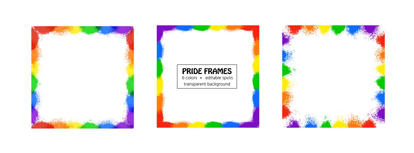 Hand drawn powder explosion rainbow frame Vector Image
