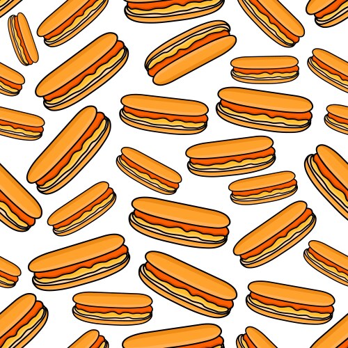 Seamless pattern with hot dog on a white Vector Image