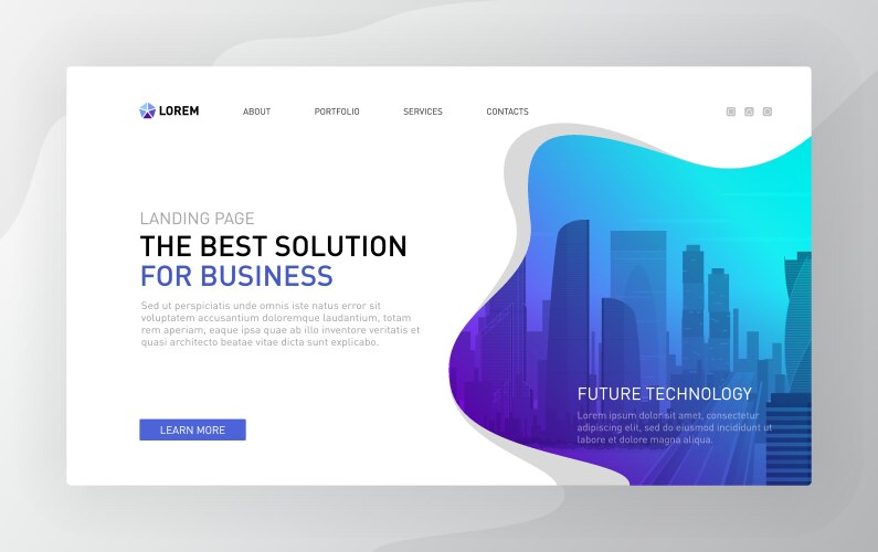 Square internet web page design template Vector Image