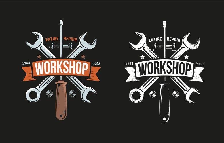 Workshop logo Royalty Free Vector Image - VectorStock