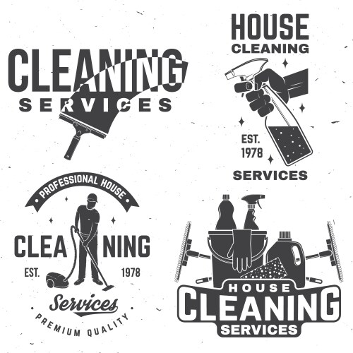 Cleaning company badge emblem Royalty Free Vector Image