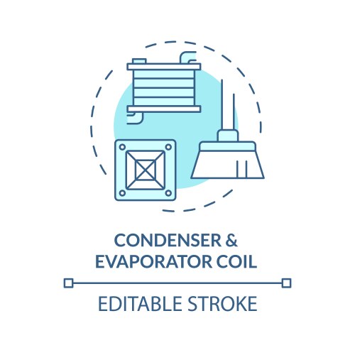 Condenser and evaporator coil multi color concept Vector Image