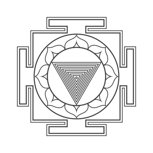 Sacred geometry and alchemy symbol sri yantra Vector Image