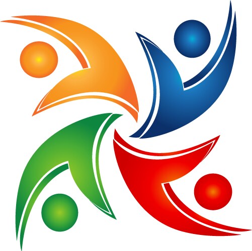 Teamwork union people logo Royalty Free Vector Image