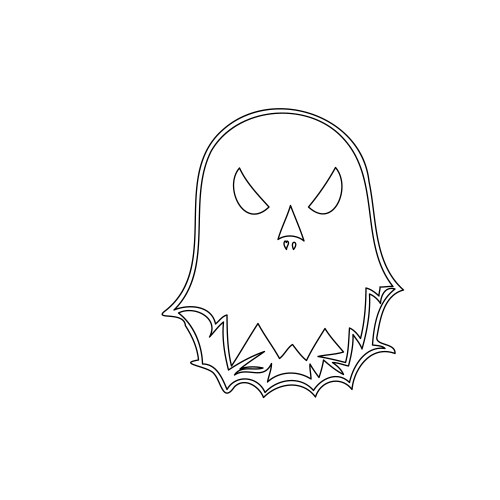 Ghost halloween scary outline sketch Royalty Free Vector