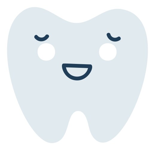 Gray crying tooth emoji icon cute character Vector Image