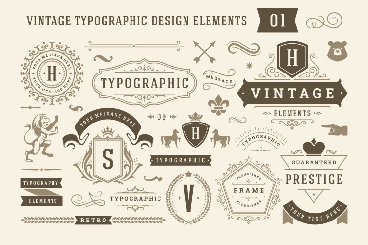 Vintage Logo Shapes Universal Shapes For Your Design Vintage Logo
