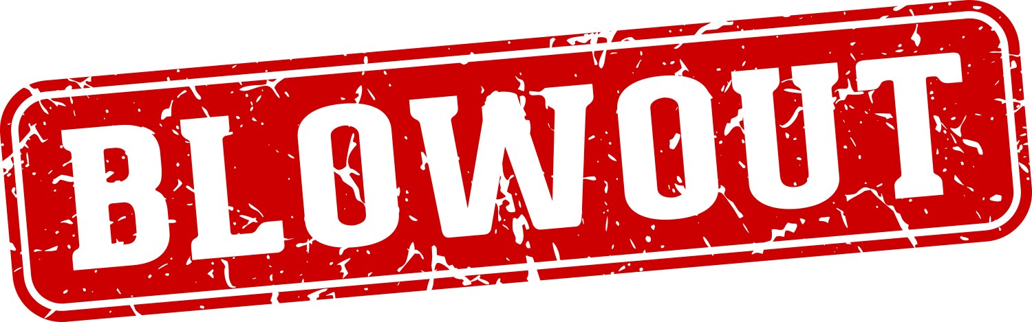 Blowout rectangular sign stamp Royalty Free Vector Image