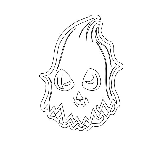 Ghost halloween scary outline sketch Royalty Free Vector