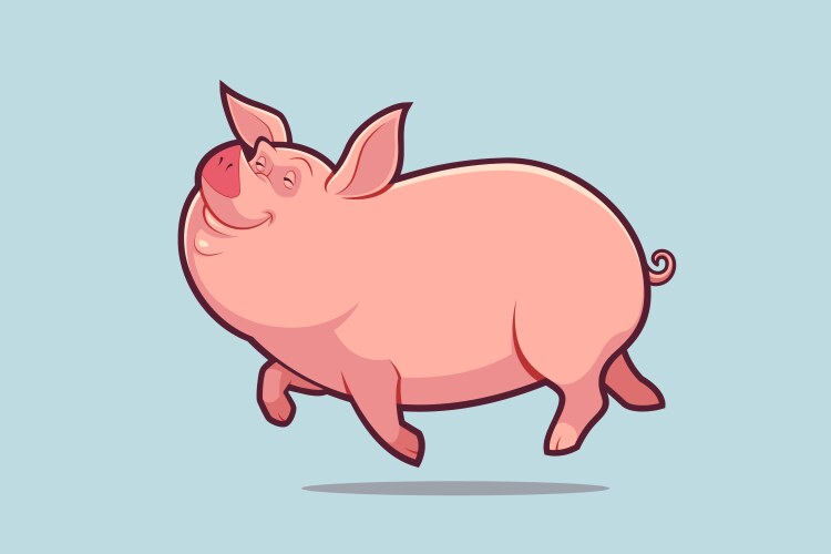 Pig cartoon animal Royalty Free Vector Image - VectorStock