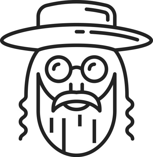 Jewish orthodox rabbi avatar icon Royalty Free Vector Image