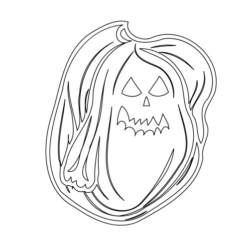 Ghost halloween scary outline sketch Royalty Free Vector