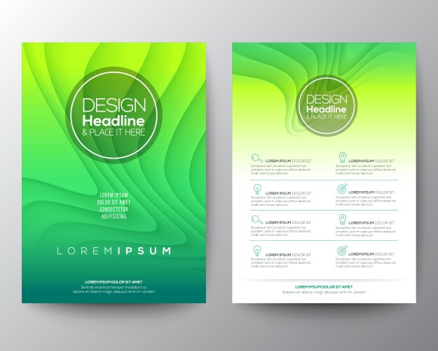 Template leaflet design with color lines Vector Image