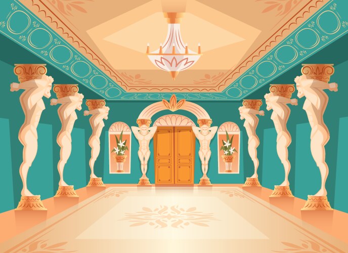 Cartoon castle hall ballroom for dancing Vector Image