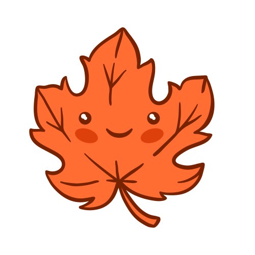 Cartoon red maple leaf Royalty Free Vector Image