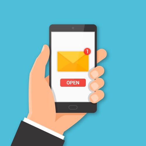 New chat text message notice on mobile phone Vector Image