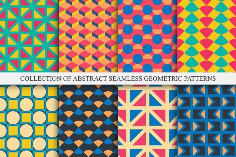 Retro geometric patterns Royalty Free Vector Image