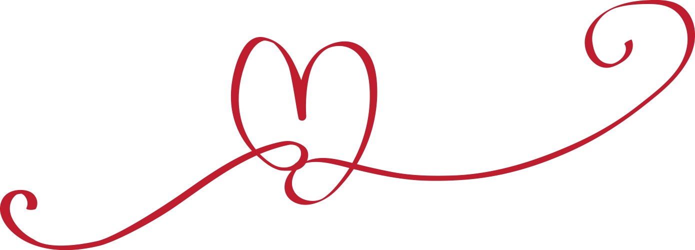 Vector Script Heart Premium Vector | Love Lettering Hand Drawn Word