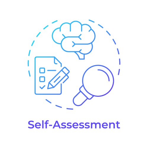 Lateral career path blue gradient concept icon Vector Image