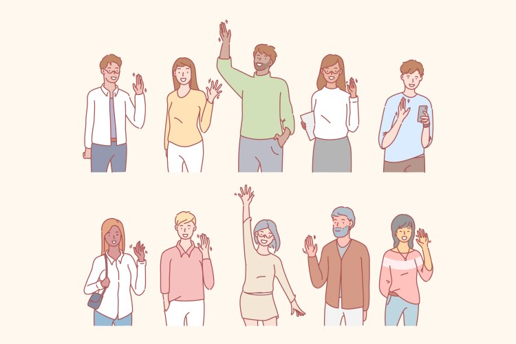 Say Hi Cartoon Vector Images (over 1,200)