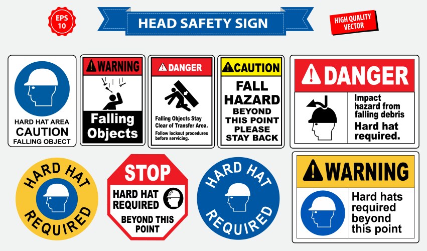 Construction Warning Signs Icons Royalty Free Vector Image
