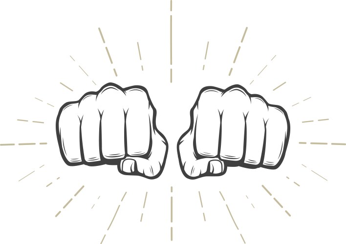 Fist front view Royalty Free Vector Image - VectorStock