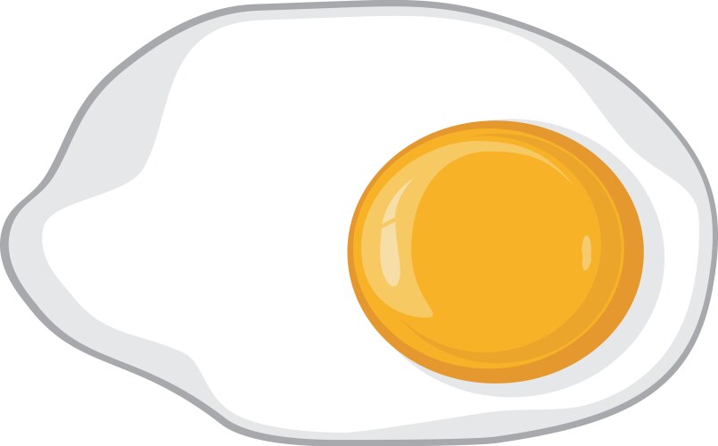 One fried egg symbol healthy food Royalty Free Vector Image