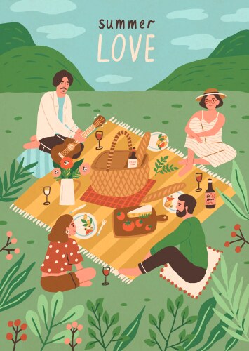 Friends gather together for dinner holiday Vector Image
