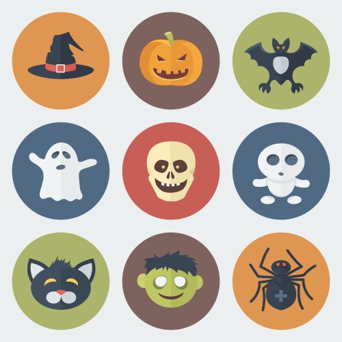 Funny halloween icons-set 5 Royalty Free Vector Image