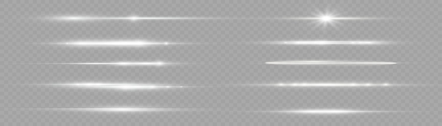 Light effect set glow isolated white transparent Vector Image