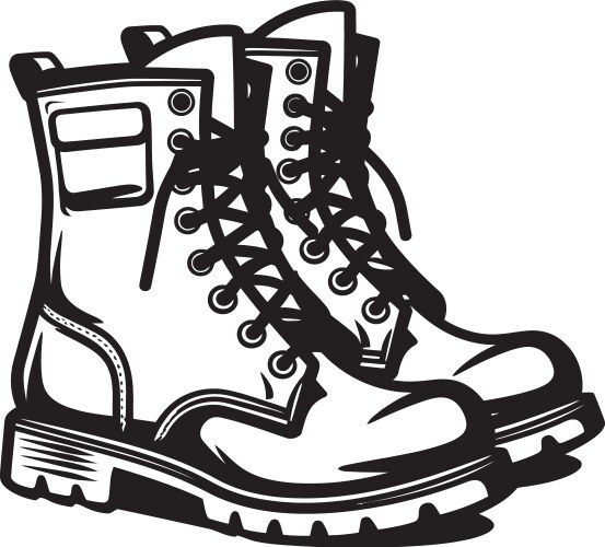 Precision performance combat boots symbol Vector Image