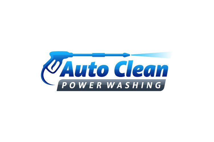 Power wash logo washing design Royalty Free Vector Image