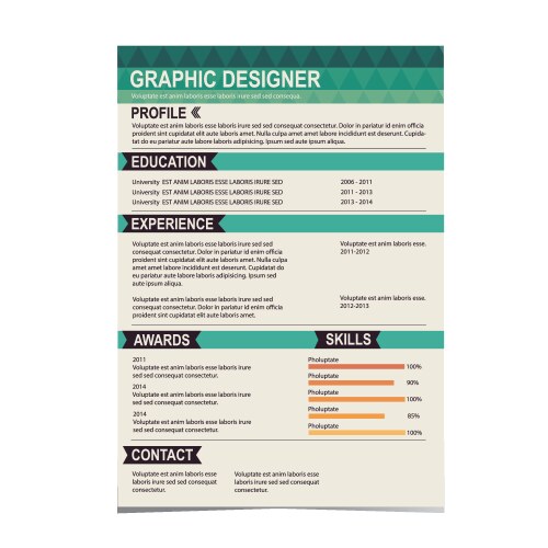 Resume template cv creative background Royalty Free Vector