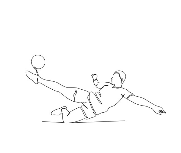Stickman cartoon of soccer football player Vector Image