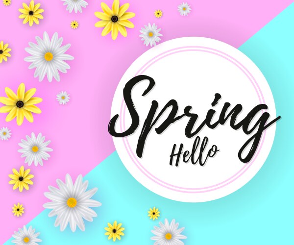 Hello spring banner Royalty Free Vector Image - VectorStock