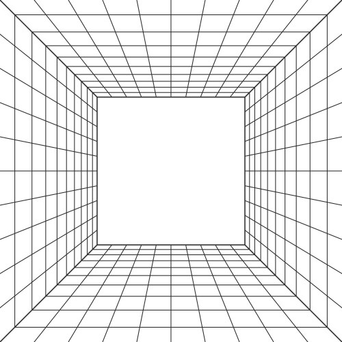 3d room corner perspective grid interior Vector Image