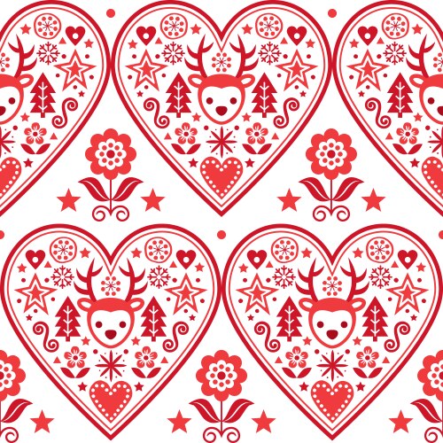 Scandinavian christmas pattern nordic folk Vector Image