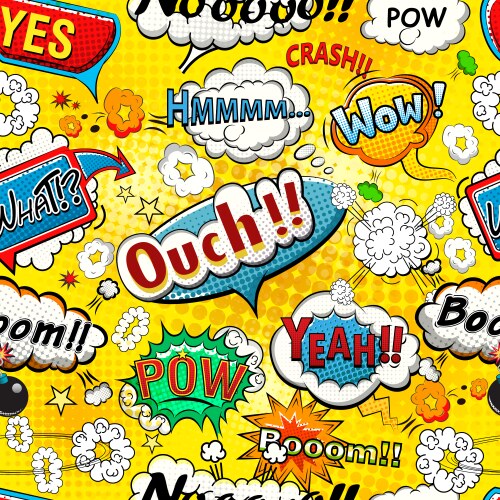 Comic book words pop art background seamless Vector Image