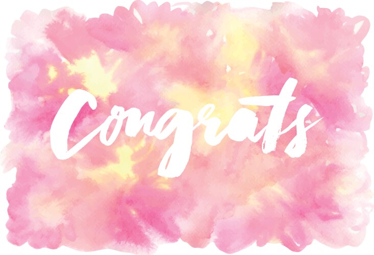 Congratulations abstract background watercolor Vector Image